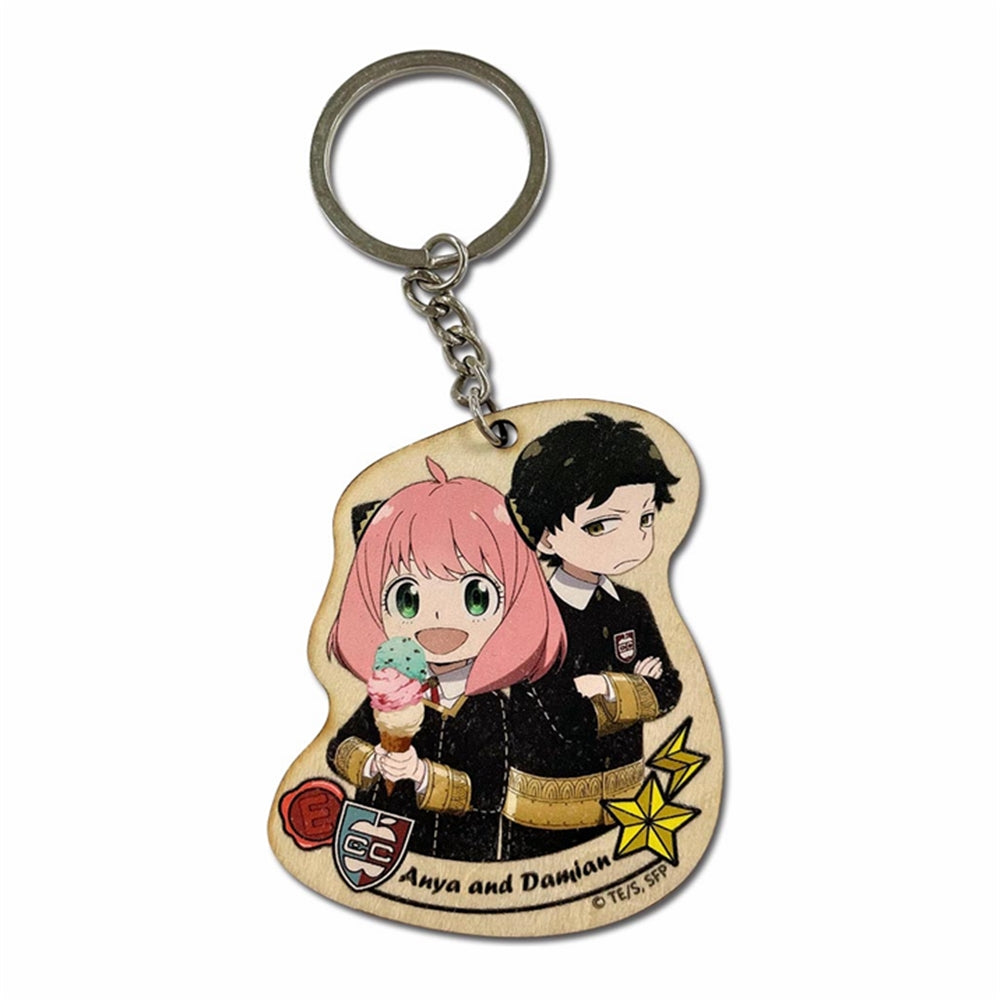 SPY X FAMILY - ANYA AND DAMIAN WOODEN KEYCHAIN| CASA MANGA