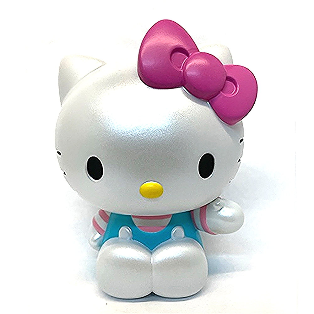 Hello Kitty Turquoise/Pink Stripe Overall Figural Coin Bank| CASA MANGA