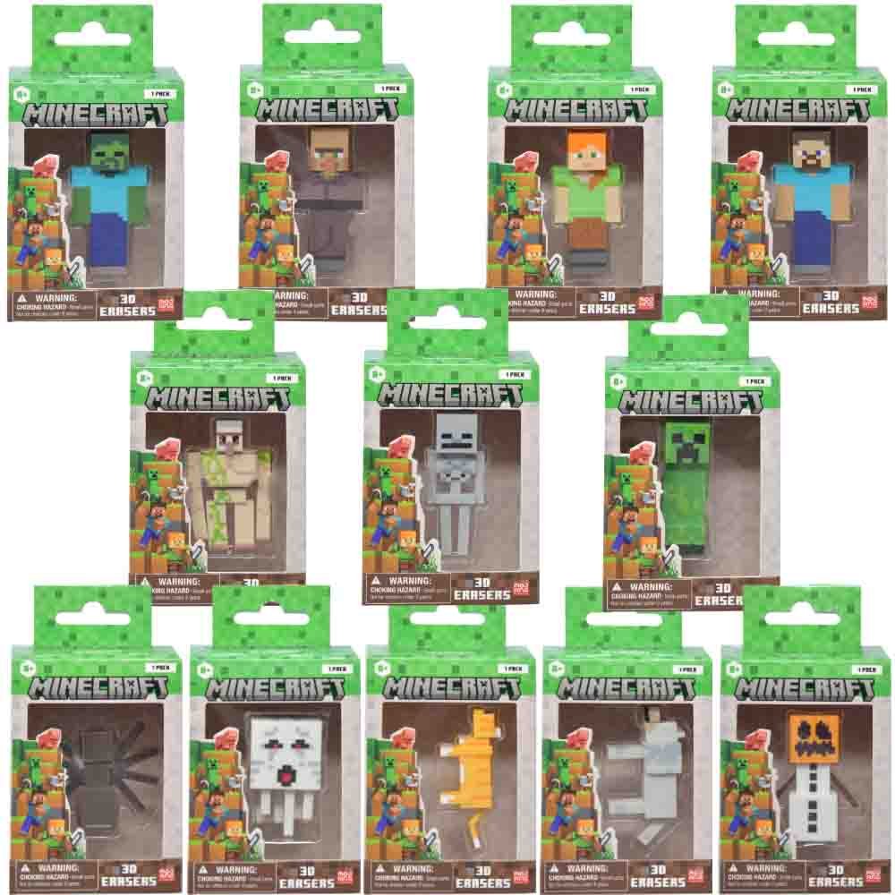 Minecraft 1pk 3D Eraser Asst-Set of 12| CASA MANGA