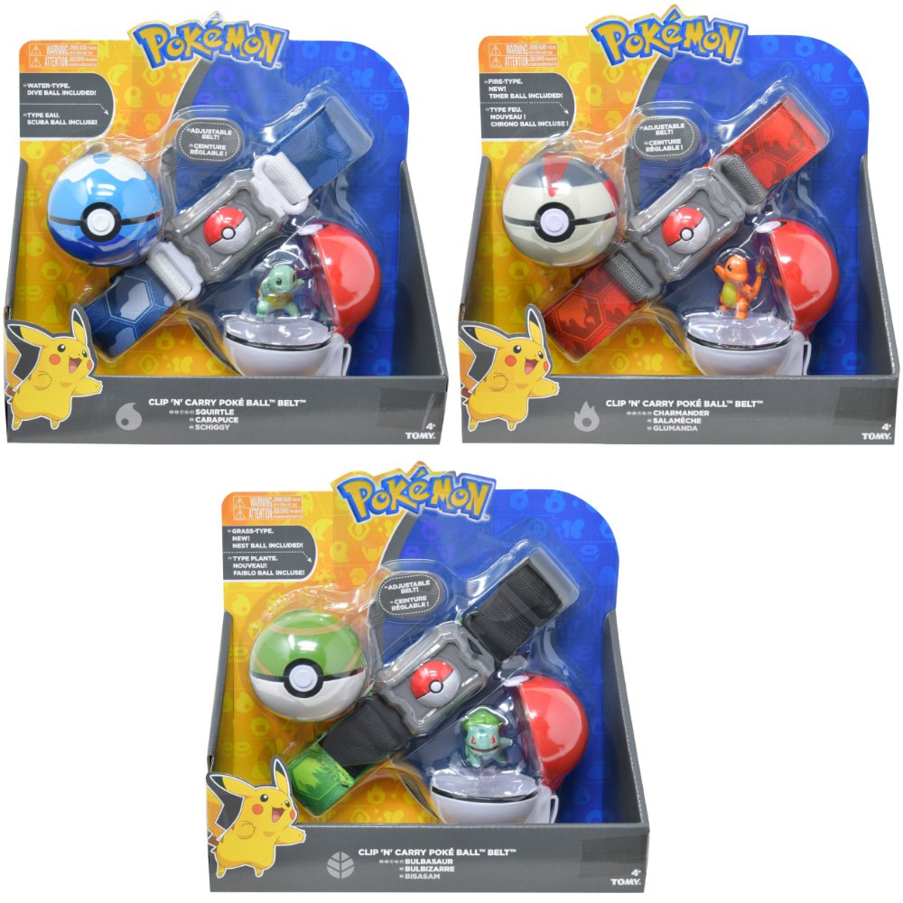 Pokemon Clip N Carry Poke Ball Belt w/ Figure Asst-Set of 3-Special Of ...