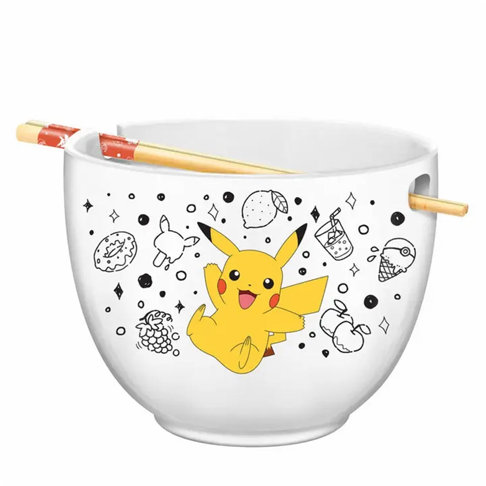 Pokemon Pikachu Sweets Time 20oz Ceramic Ramen Bowl & Chopstick| CASA MANGA