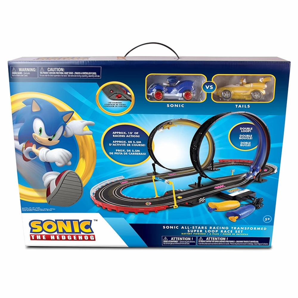 Sonic All-Stars Racing Transformed Super Loop Sonic & Tail Slot Car Ra ...