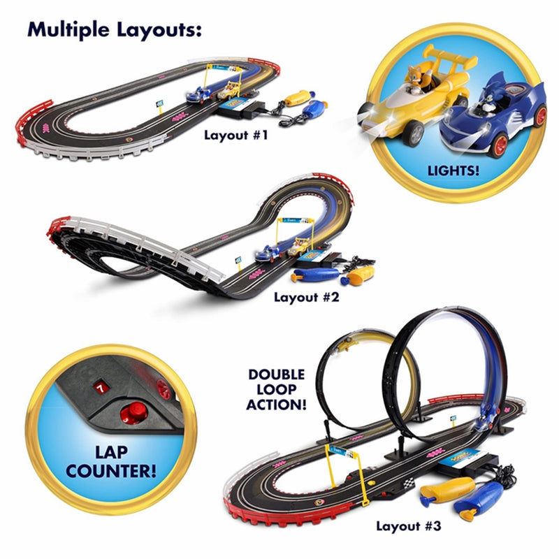 Sonic All-Stars Racing Transformed Super Loop Sonic & Tail Slot Car Ra ...