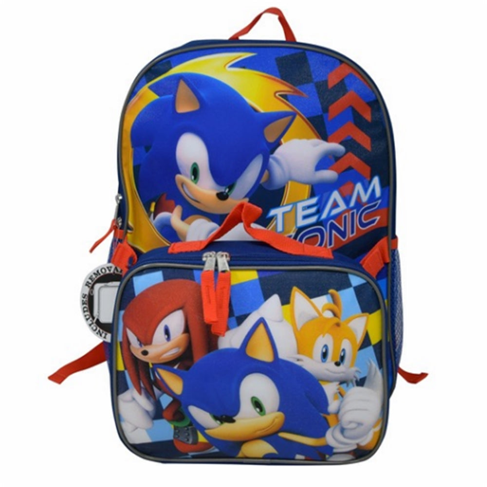 Team Sonic 16" Backpack with Detachable Lunch Bag| CASA MANGA